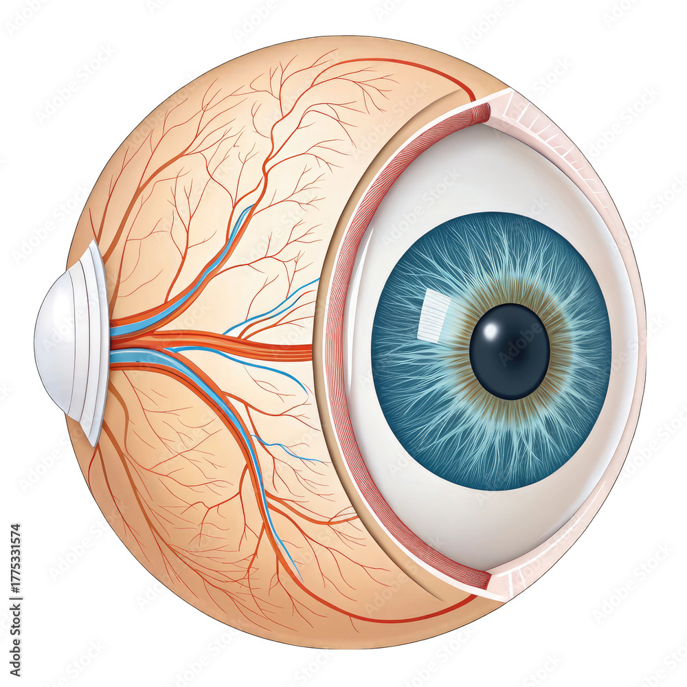 Human Eyeball Anatomy Diagram, Anatomical Illustration of the Eye ...