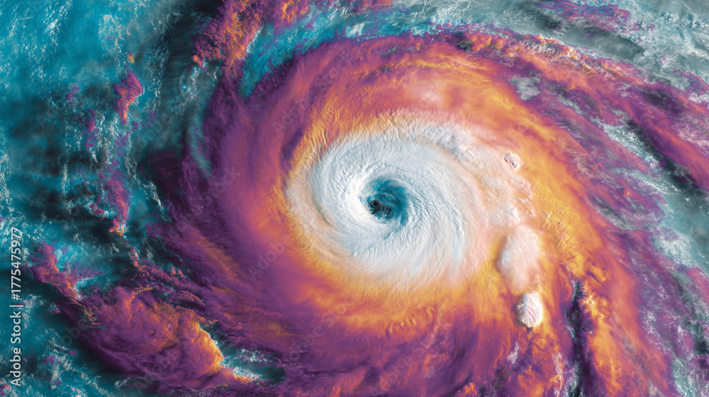 Thermal satellite imagery capturing hurricanes and global temperature ...