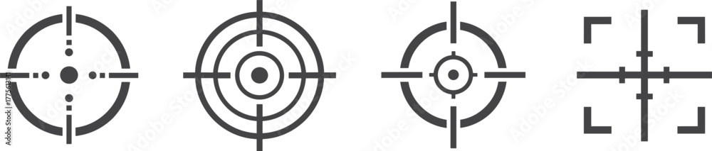 Crosshair vector set, target symbols, aiming scope, focus design ...