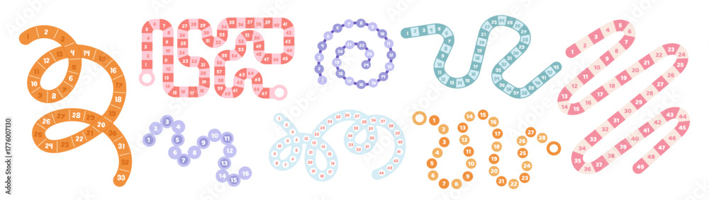 Step by step games templates. Board family puzzle games, chips movement ...