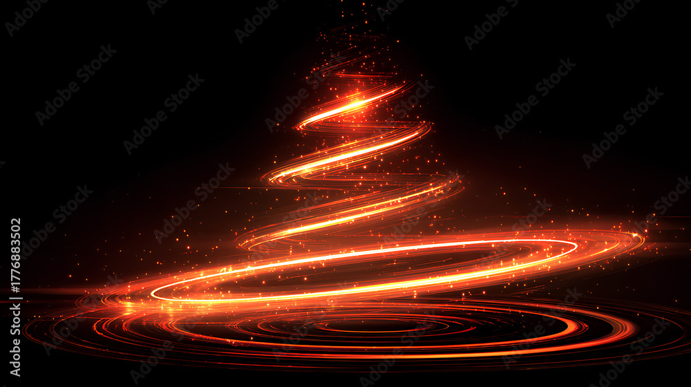 Dynamic rotation with spark, to sparkle, spiral star, speed and stripes ...