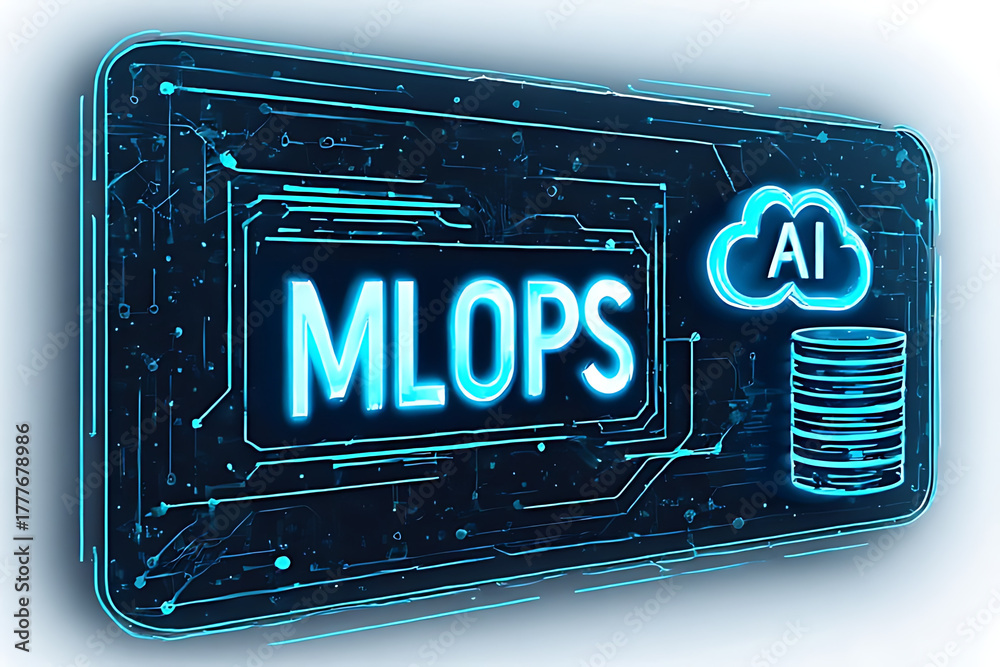 Stock-Illustration „Advanced MLOps Framework for Scalable Machine Learning Deployment, Automated ...