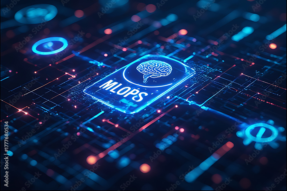 Ilustración de Stock Advanced MLOps Framework for Scalable Machine Learning Deployment ...
