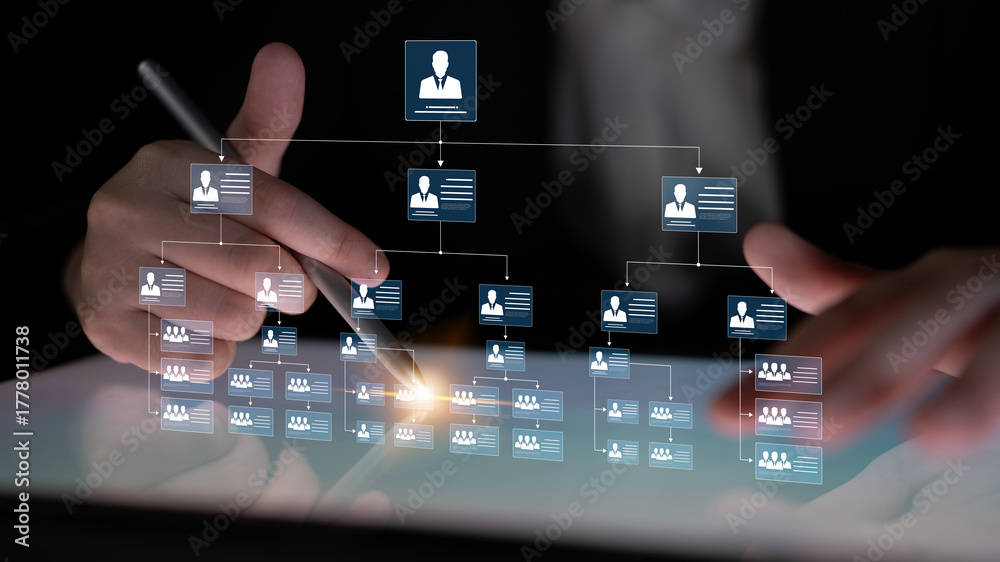 Corporate org chart and team structure show hierarchy, team, and ...