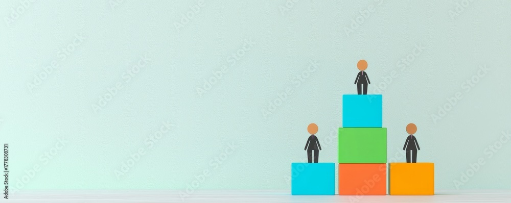 Corporate Hierarchy Visualized: Business People on Layered Platforms ...