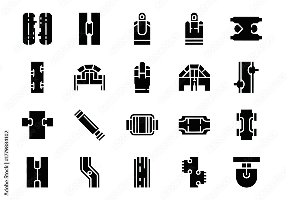 Stock-Vektorgrafik „Road and transport path icon set. A collection of ...