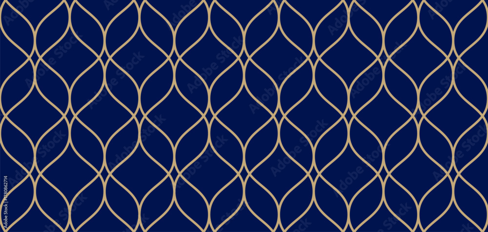 Elegant vector seamless pattern in Islamic style. Golden delicate mesh ...