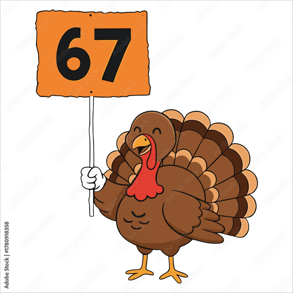 Turkey Thanksgiving 67 Meme Funny Stock Vector | Adobe Stock