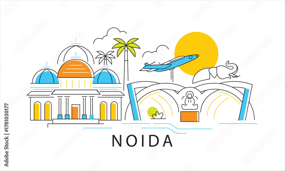 Modern Abstract Vector Illustration of Noida City Stock Vector | Adobe ...