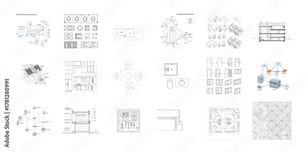 Technical Diagrams Schematics and Plans blueprint Stock Vector | Adobe ...