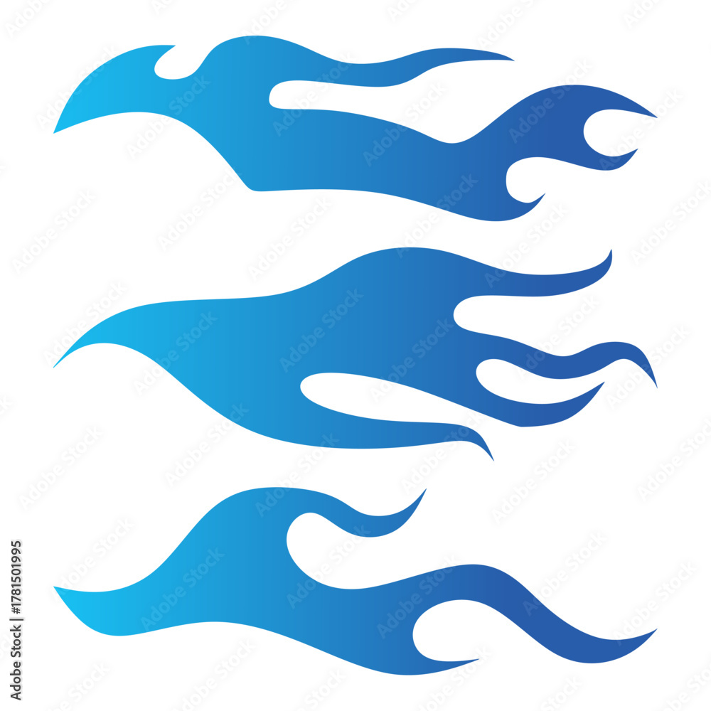 Blue Flame Car Decal. Tribal Fire. Fire flame vector illustration ...