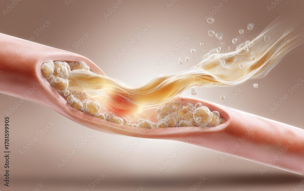 Conceptual Cross-Section of a Blood Vessel Illustrating a Medical ...