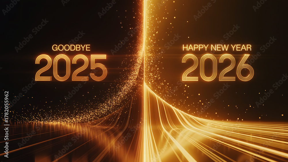 Stock-Illustration „Goodbye 2025 and Happy New Year 2026 Celebration ...