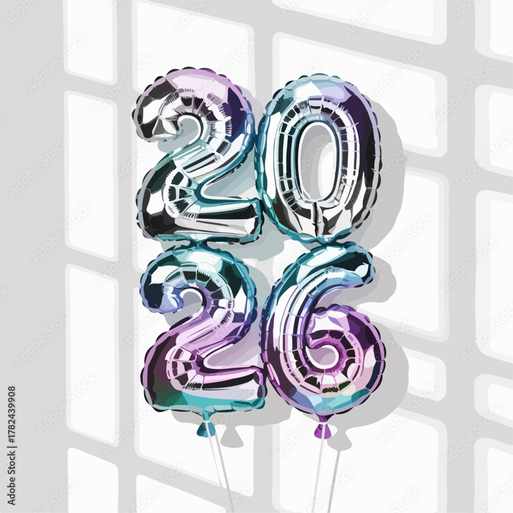 Helium balloon 2026, 2026 balloon , 2026 party balloon Stock Vector ...