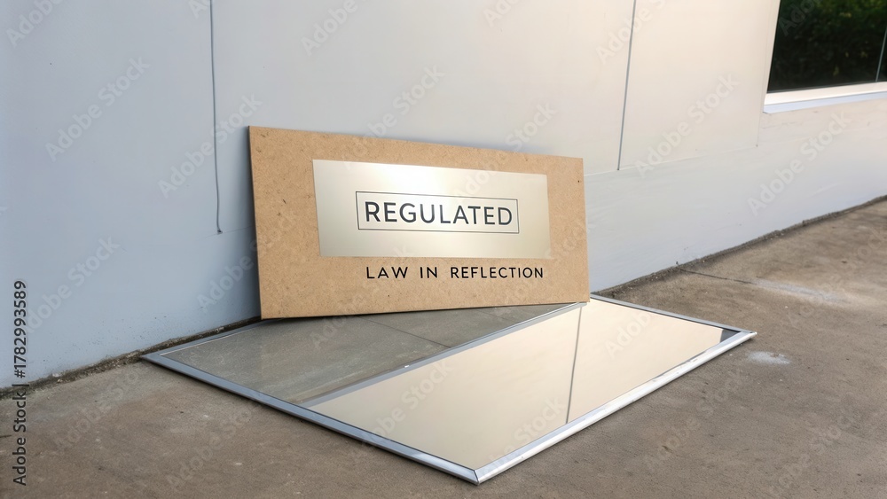 Reflective Display of Law Regulation Sign on Ground Surface in ...