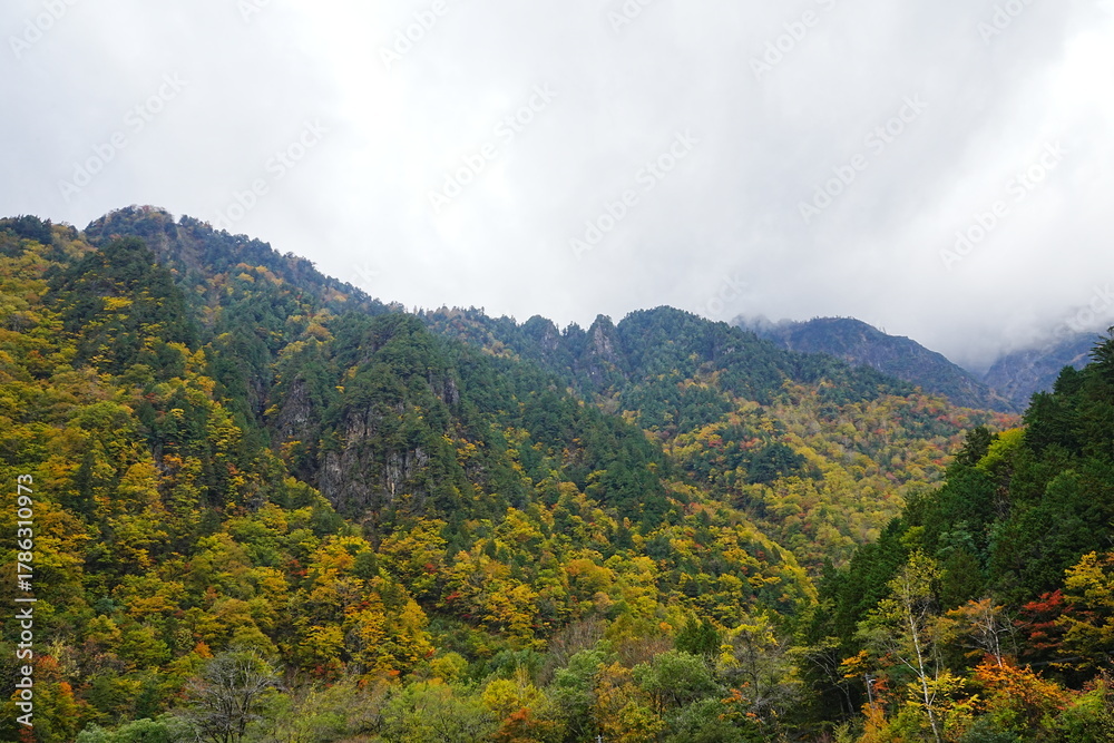 Autumn Scenery of Mountain and Shinhotaka Ropeway in Gifu, Japan - 日本 ...