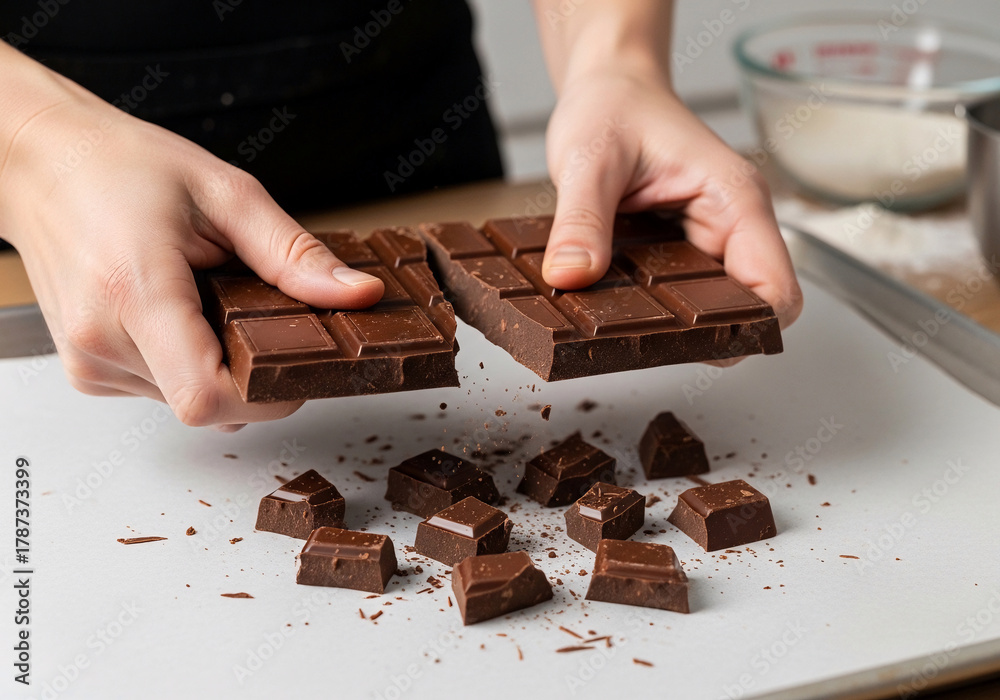 Essential food hacks for baking a quick recipe. Close-up of hands ...