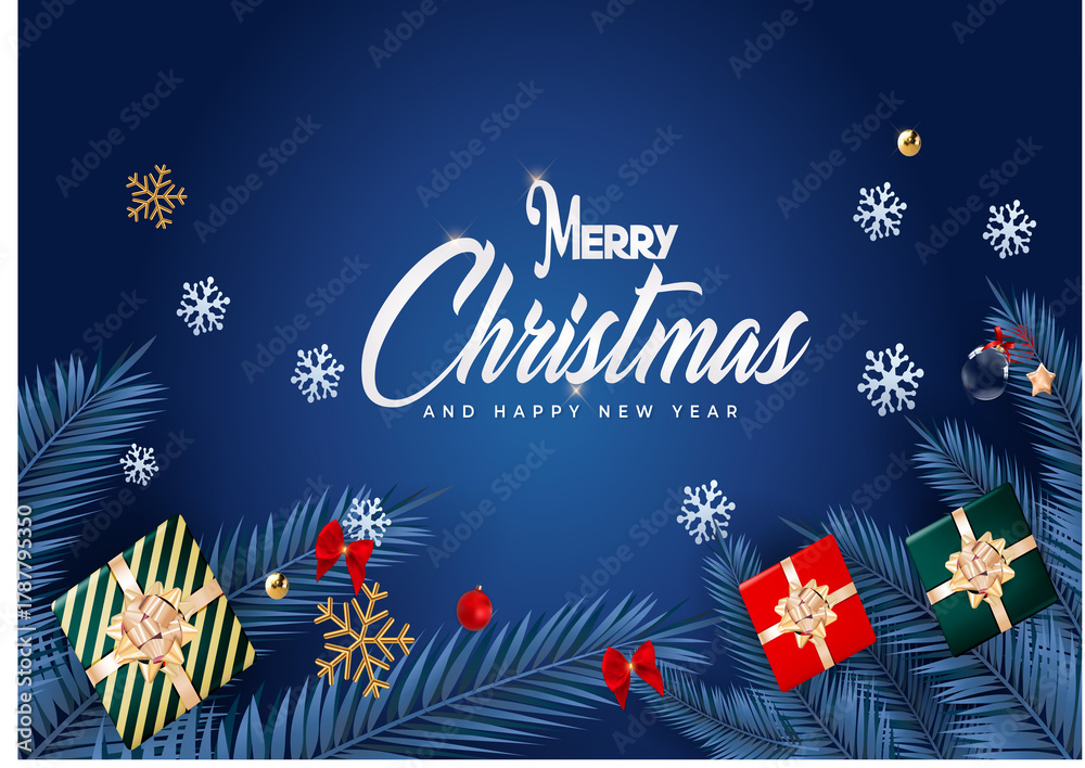 Illustration Stock Christmas and New Year 2026 card design, 2026 with a ...