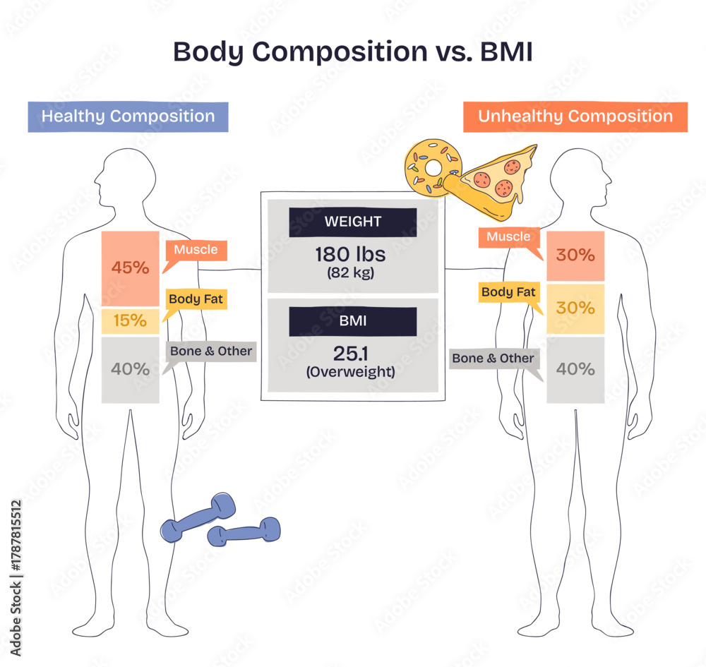 Body composition vs BMI contrasts healthy and unhealthy profiles using ...