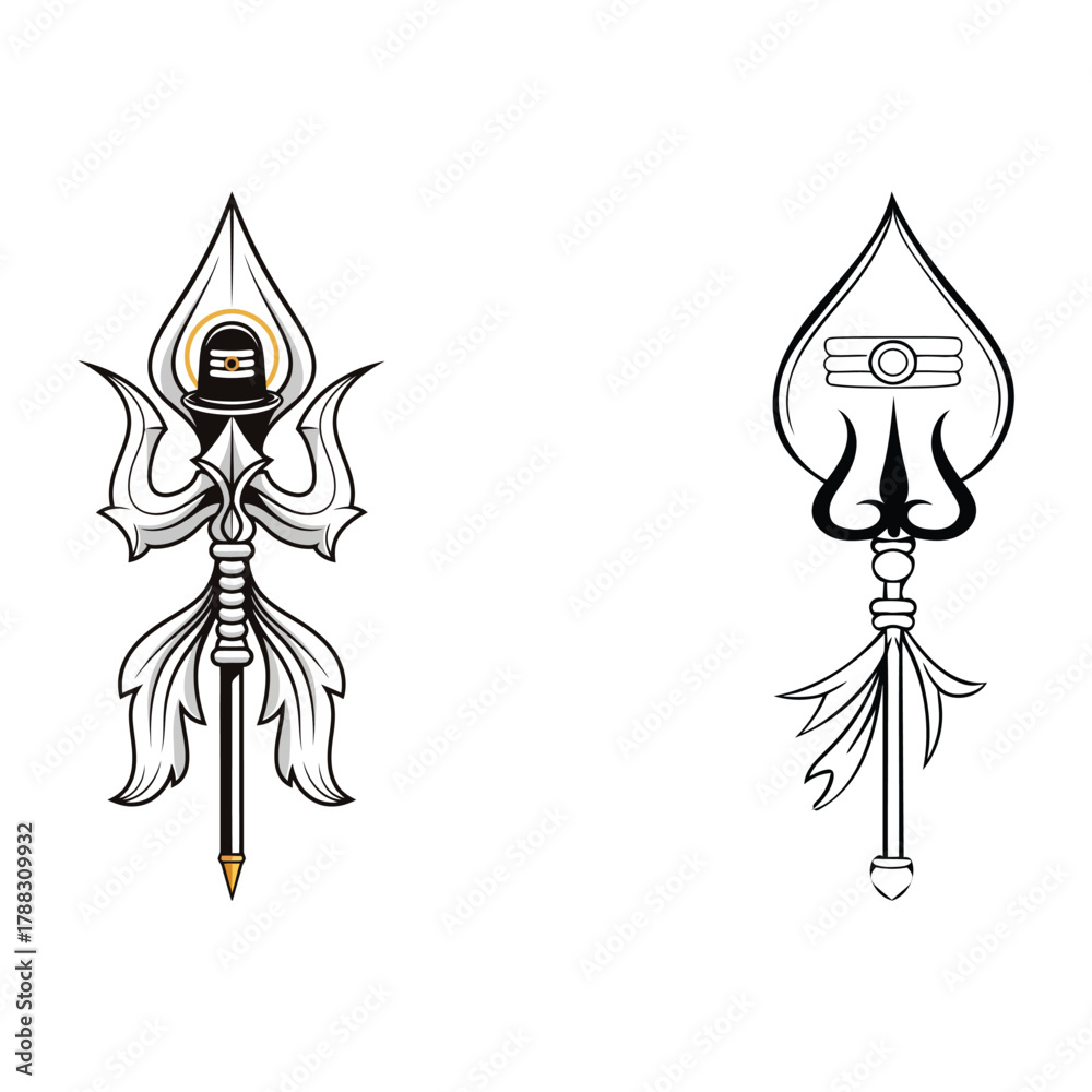 Vishnu symbols vector illustration Sudarshan Chakra, Gada, Shankha, and ...