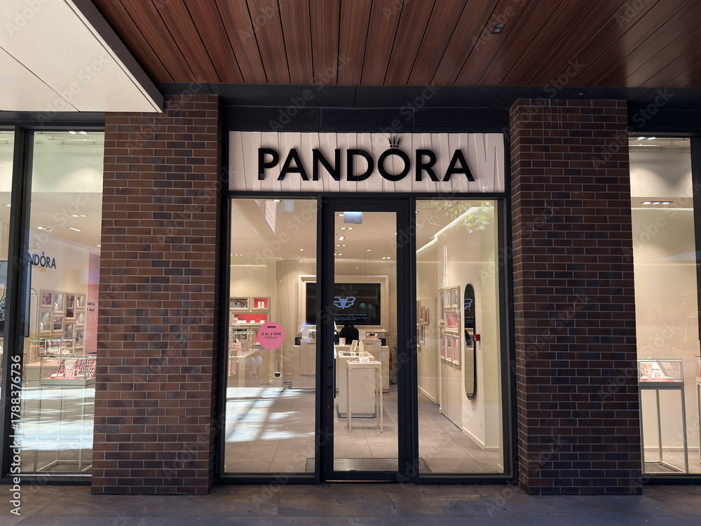 Istanbul, Turkey - August 28, 2025: Pandora jewelry store entrance at ...