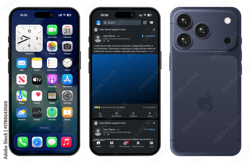 Vettoriale stock di Apple iPhone 17 Pro front and back view featuring ...