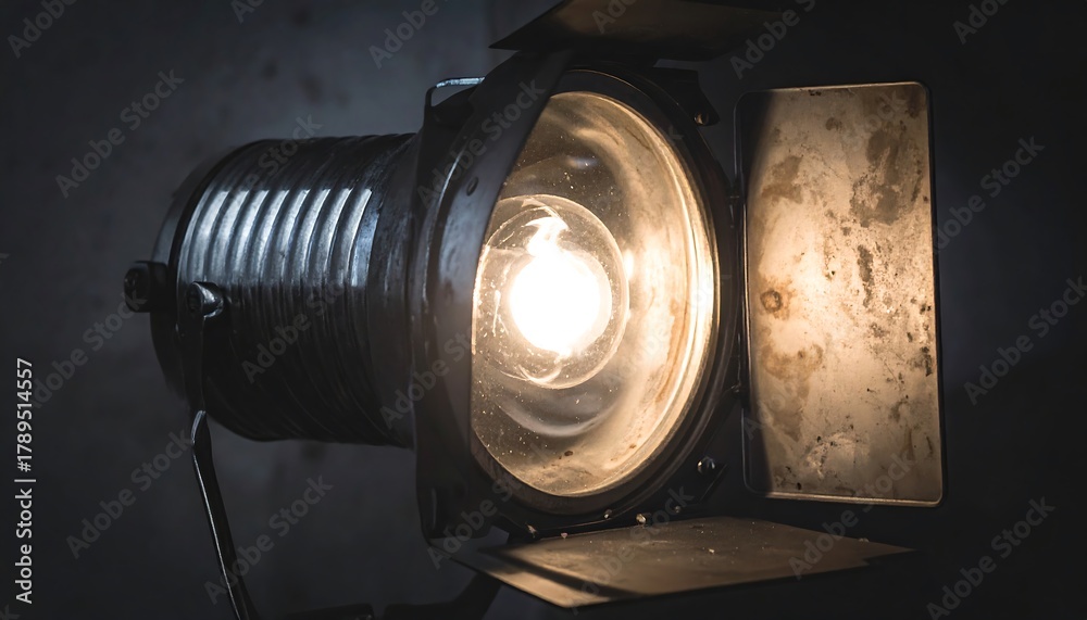 Vintage Stage Lighting - A Focused Beam of Warmth and Nostalgia. Stock ...