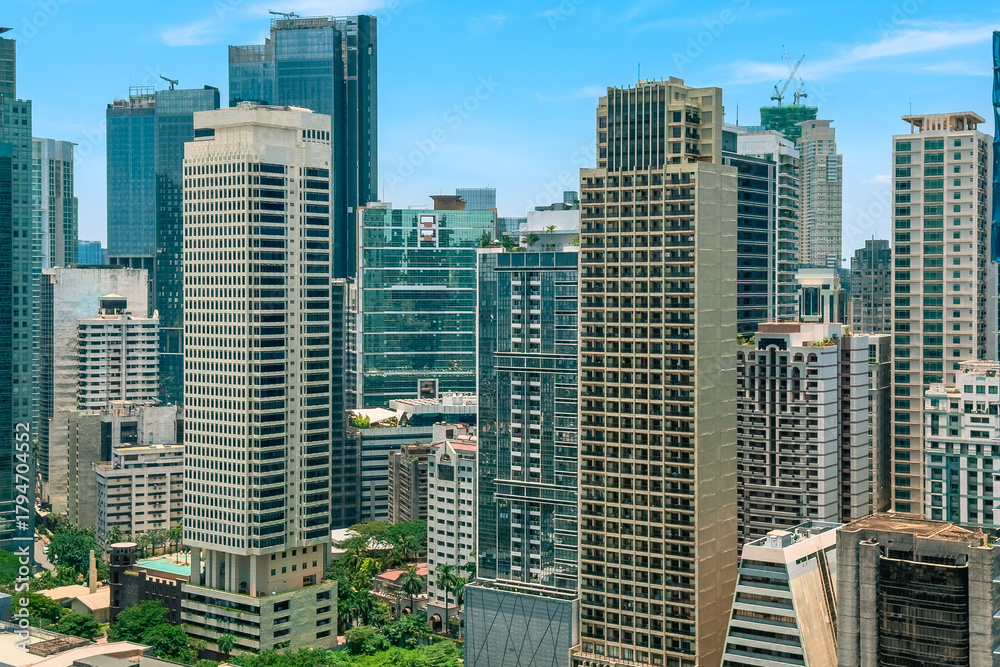 Modern Makati Cityscape, Skyscraper Buildings in Metro Manila ...