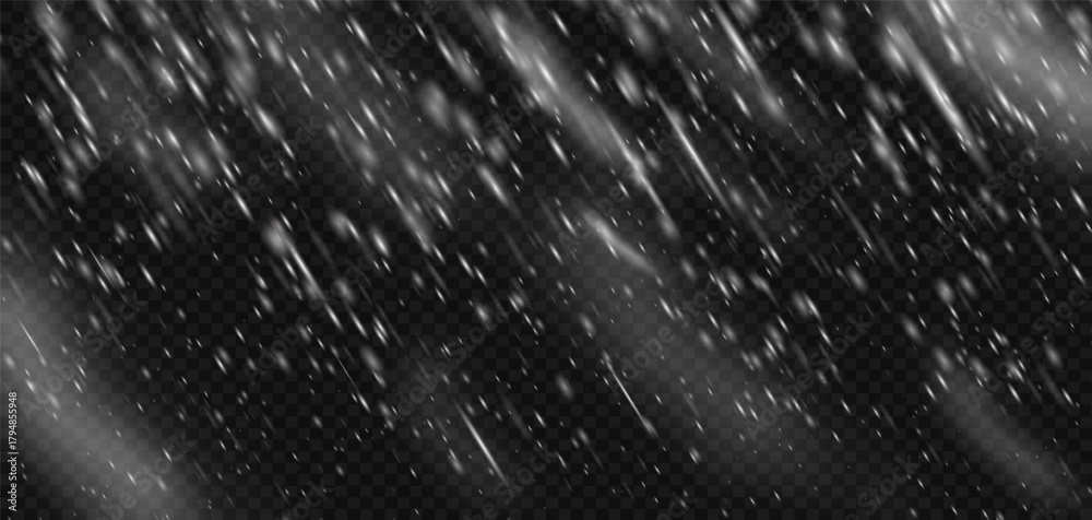 Snowstorm effect snow background blizzard with transparent falling ...
