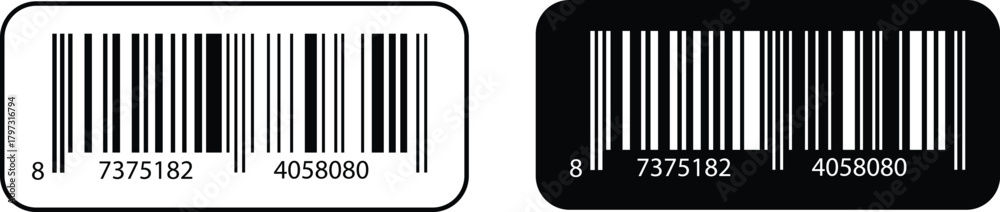 Realistic barcode vector icon. Fake line barcode icon design, price ...