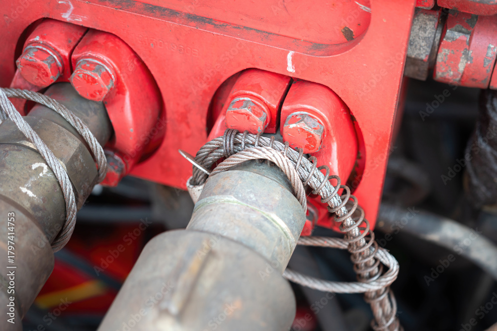 Cable shocker or whip check that securing on the high pressure hose ...
