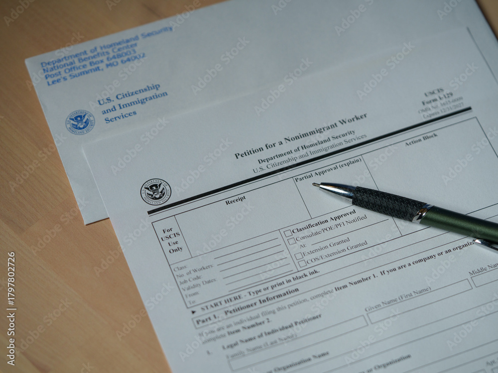 Washington, DC, USA - November, 15, 2025 - Mock USCIS Form I-129 ...