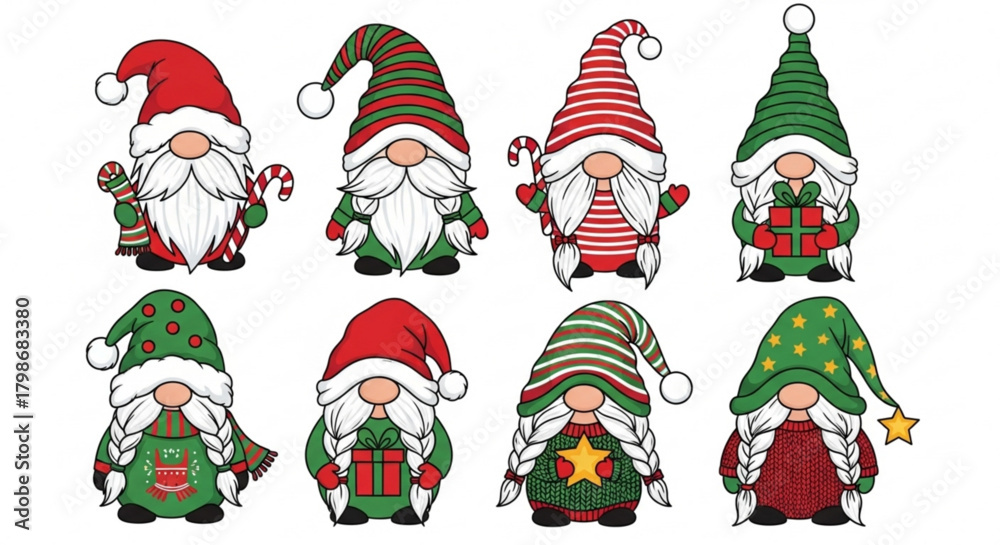 Festive Christmas Gnomes Clipart Collection for Holiday Decor and ...