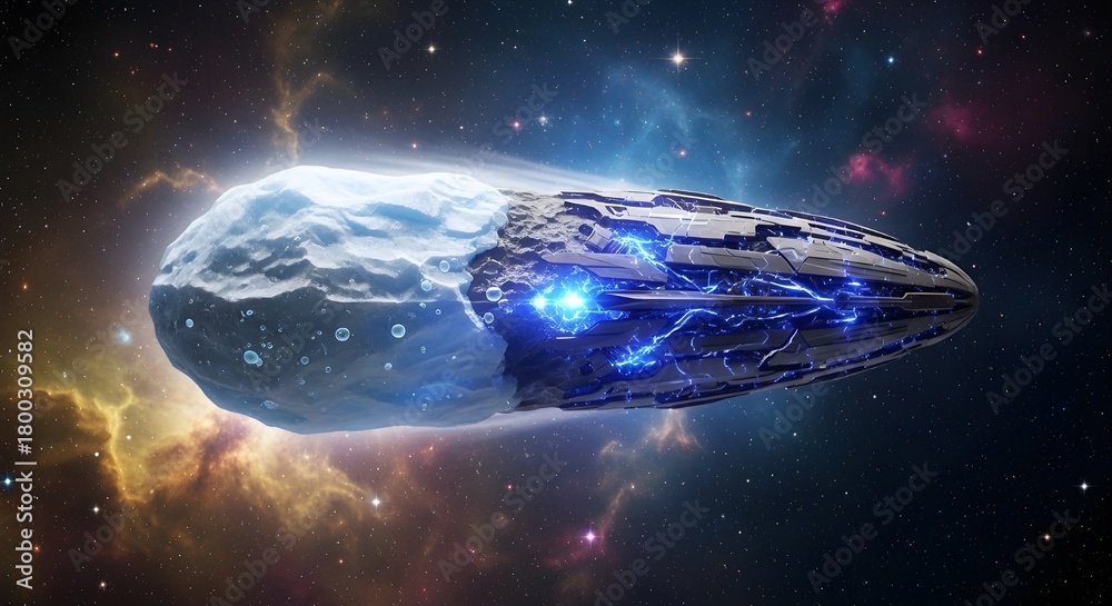Stock-Foto „Futuristic 3I ATLAS Interstellar Hybrid Comet-Ship ...