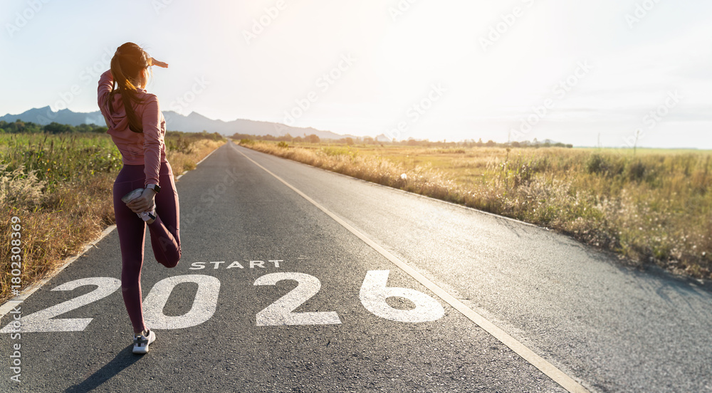 New year 2026 or start straight concept.word 2026 written on the ...