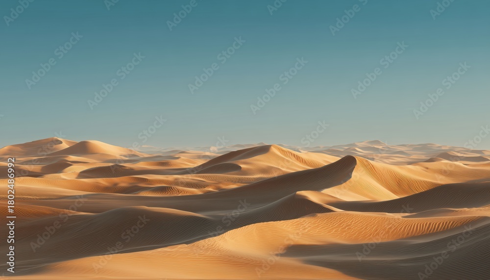 Fotografie Breathtaking Landscape Of Sand Desert In Arab Emirate - A ...