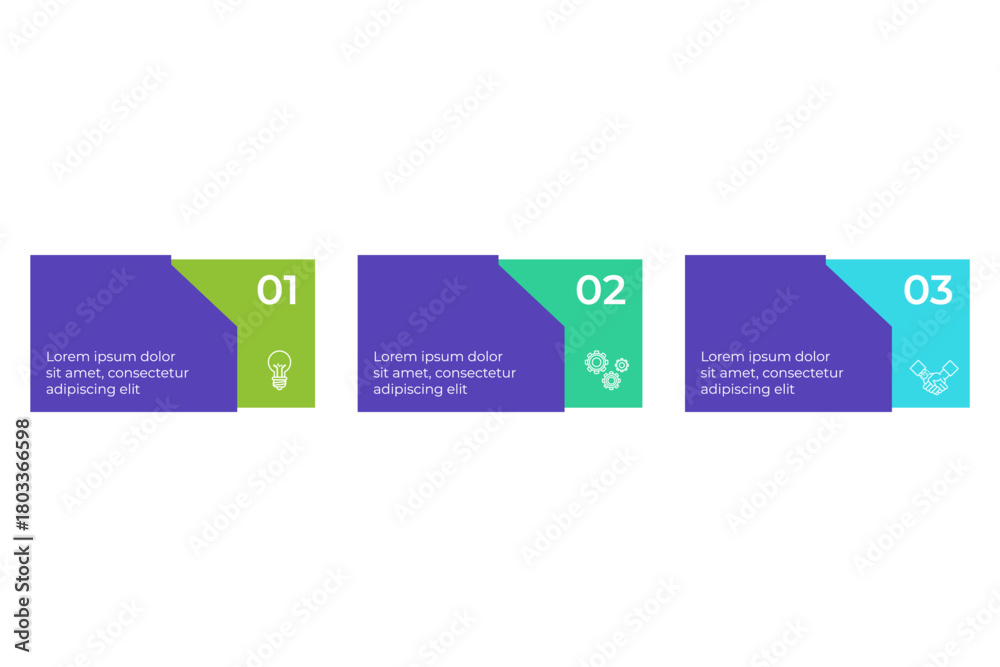 Infographic presenting three distinct steps in clear layout. Each ...