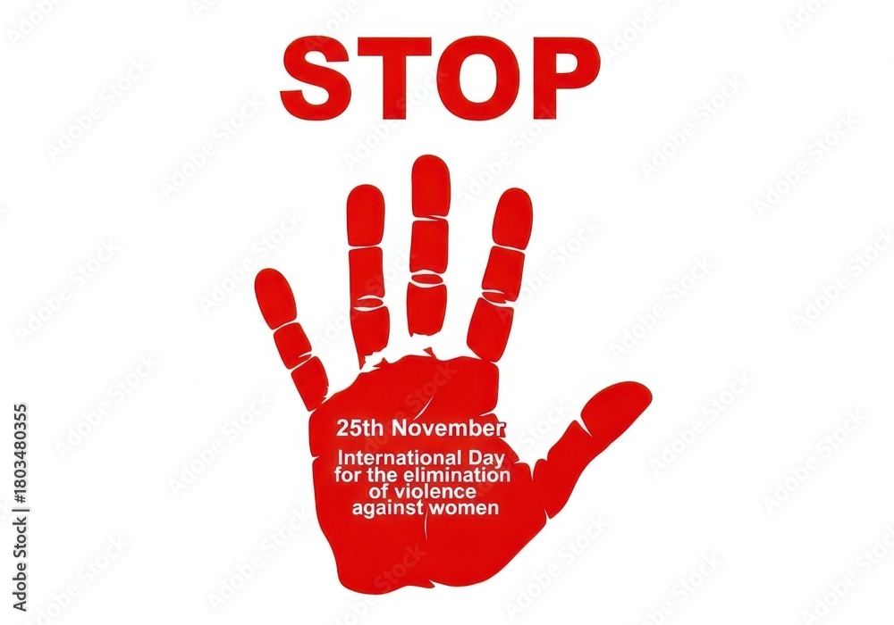 Stop sign hand gesture for international day for the elimination of ...
