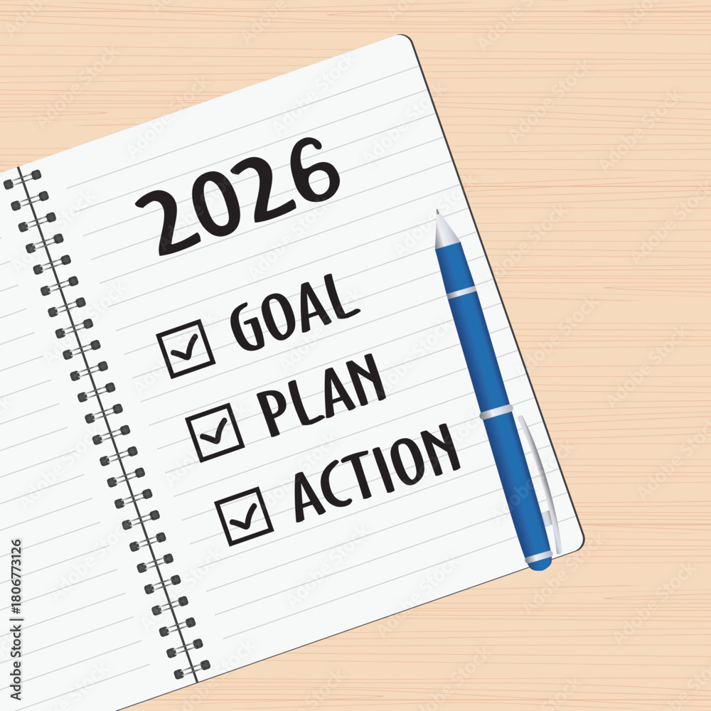 Goal plan action in 2026 year. Business action plan strategy, outline ...
