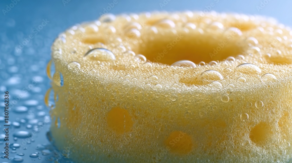 Ilustración de Stock hygroscopic. A water-soaked sponge expanding with ...