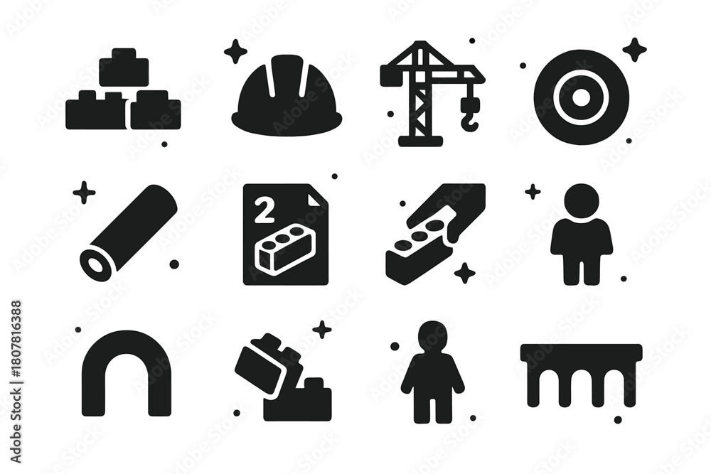 Stock-Vektorgrafik „LEGO Icons Collection. LEGO Construction Play ...