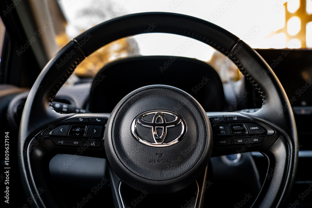 Netherlands - November 2025 : Toyota Yaris Cross interior. Hybrid ...