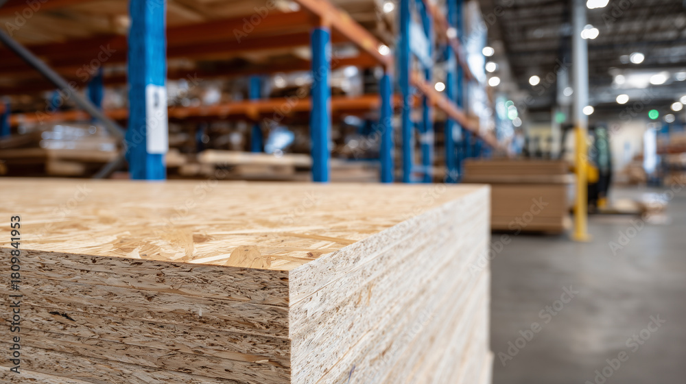 Side-angle close-up of stacked plywood, showing layered cross-section ...