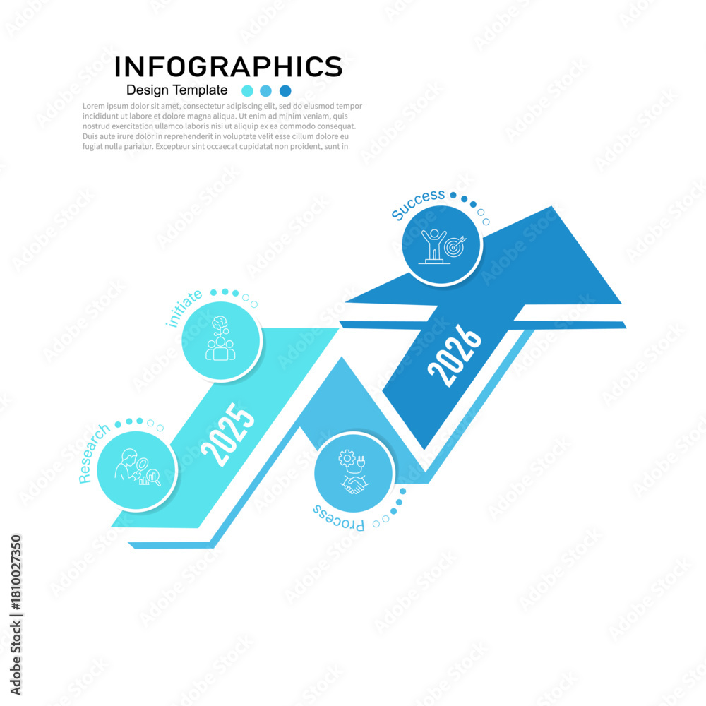 Modern Infographics template. Vector business timeline diagram showing ...