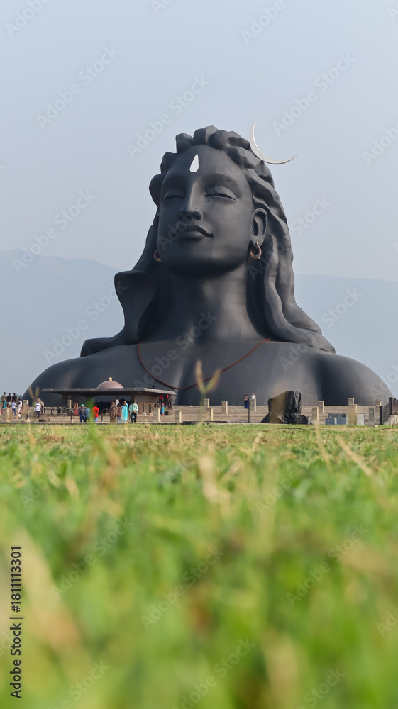 India, Tamil Nadu, Coimbatore, Huge 112feet Statue of Lord Shiva ...