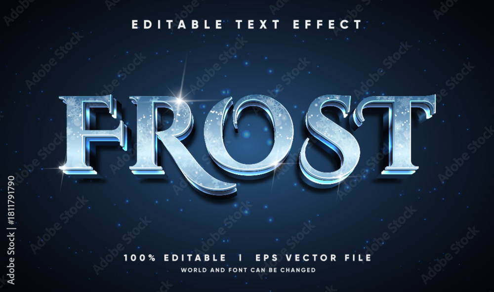 frost 3d vector text effect with modern style Stock Vector | Adobe Stock