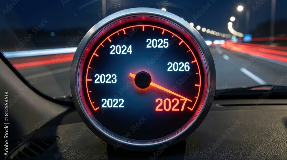 Yearly Progress Speedometer – Tracking Milestones from 2022 ,2023, 2024 ...