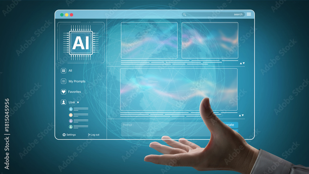 AI platform generating art images with dynamic interface. AI-generated ...
