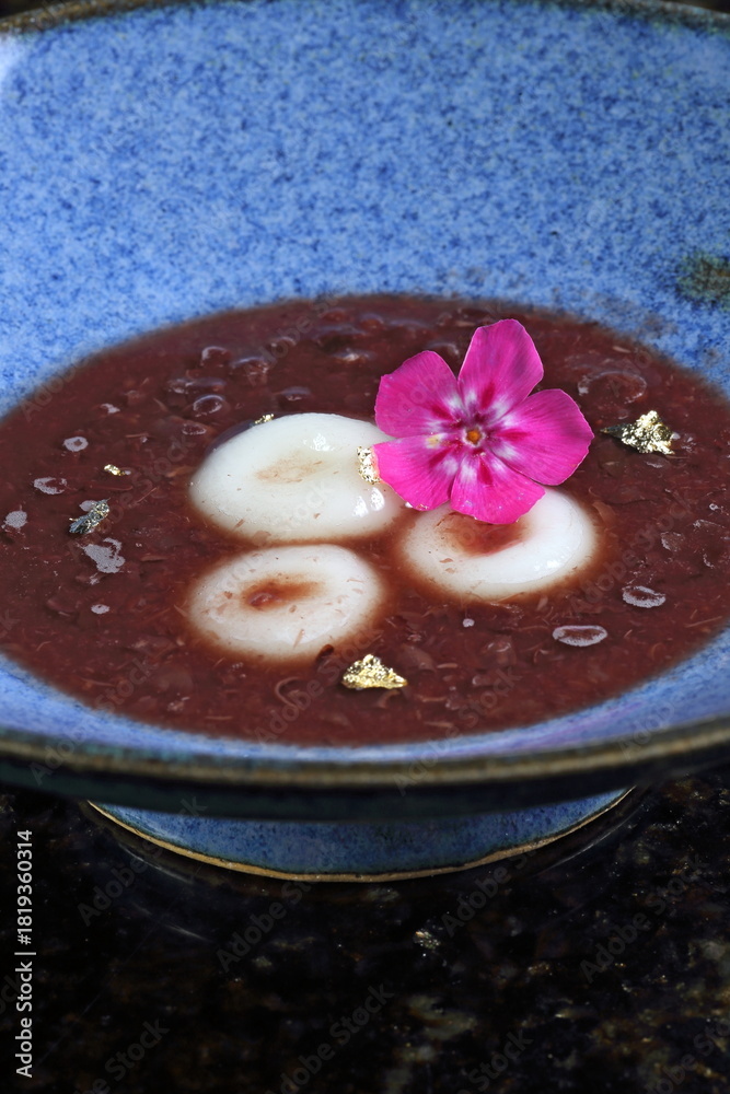 Anko Zenzai, a typical Japanese dish made with red bean paste ...