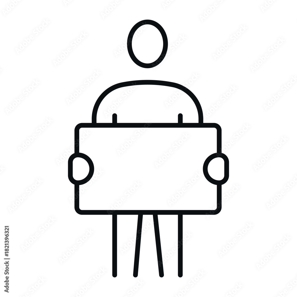 Vector de Stock Vector icon of a single picket, depicting a person ...